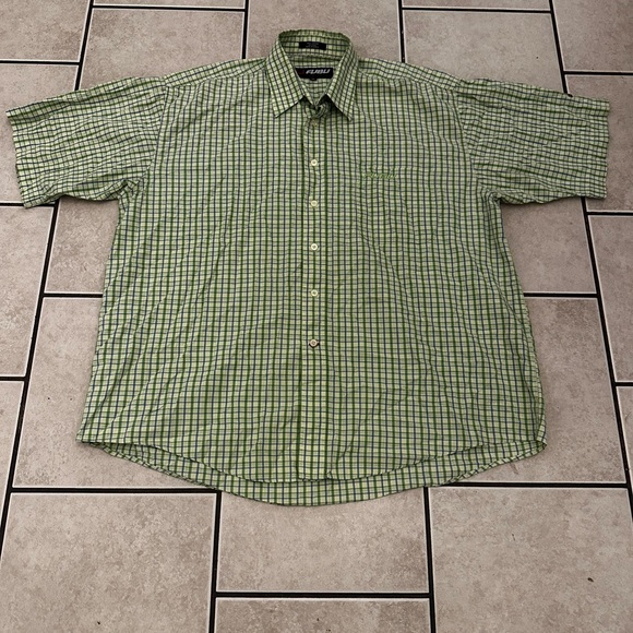 FUBU | Shirts | Fubu Green Checkered Casual Shirt | Poshmark